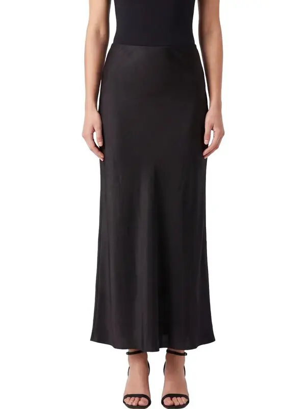 Ralph Lauren Satin Pencil Skirt - Black