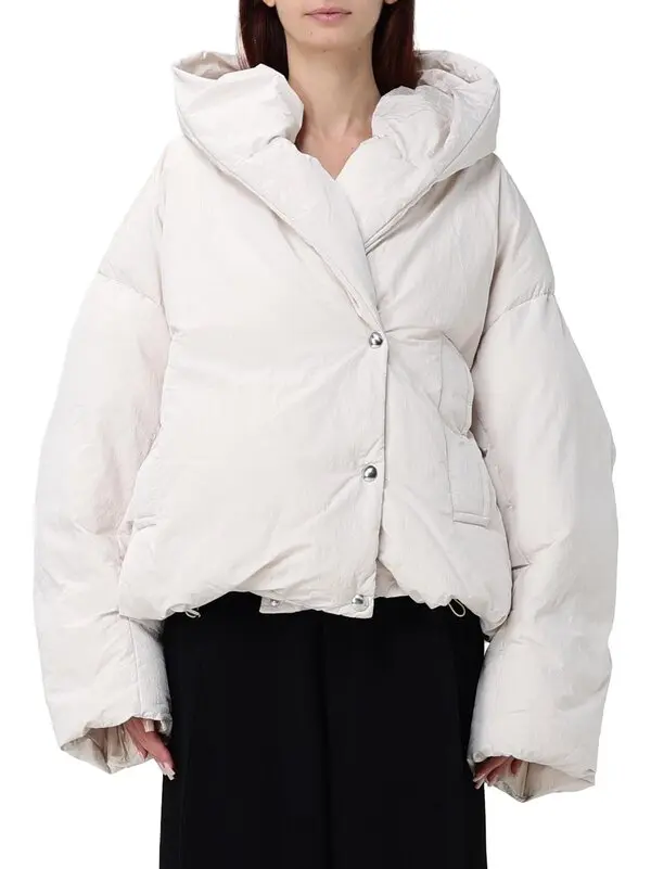 Sportmax Marla Short Quilted Hooded Puffer Jacket In Cotton Blend - Ivory