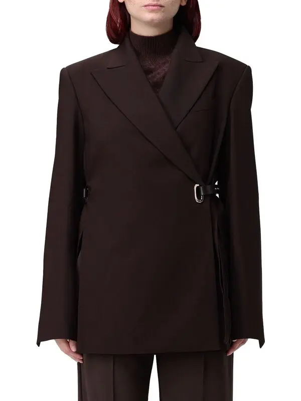 Sportmax Short Wrap Blazer In Stretch Viscose With Peak Lapels - Brown