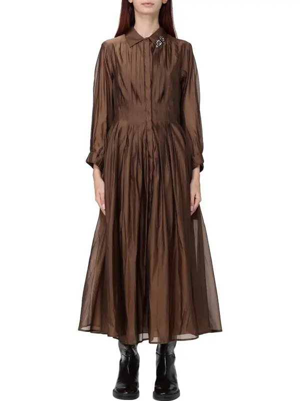Max Mara Jewel-embroidered Silk Organza Midi Chemisier Dress - Hazel