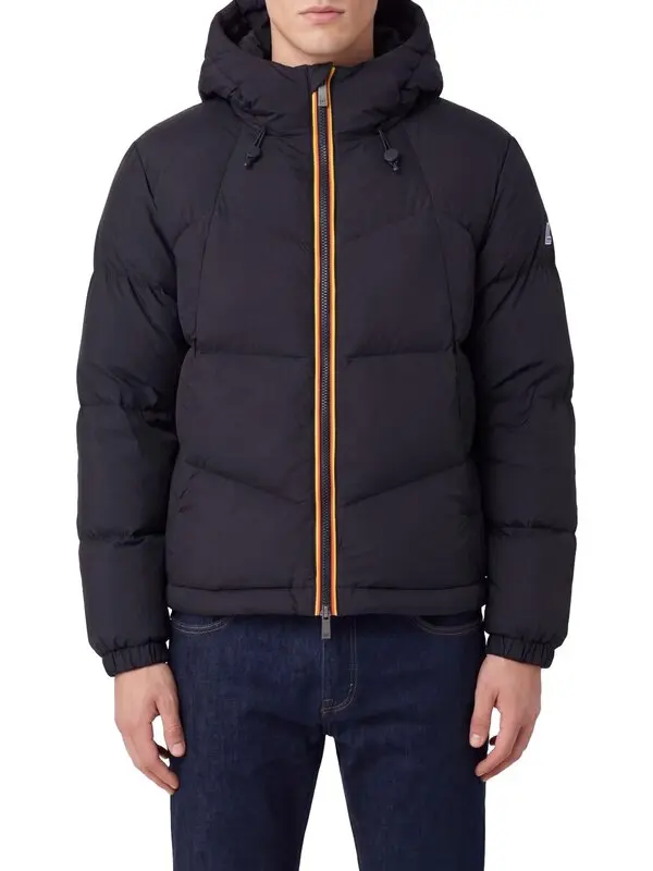 K-WAY Quill Quilted Hooded Down Jacket In Nylon - Black