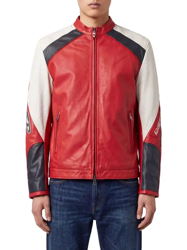 DIESEL® Leather Jacket - Red