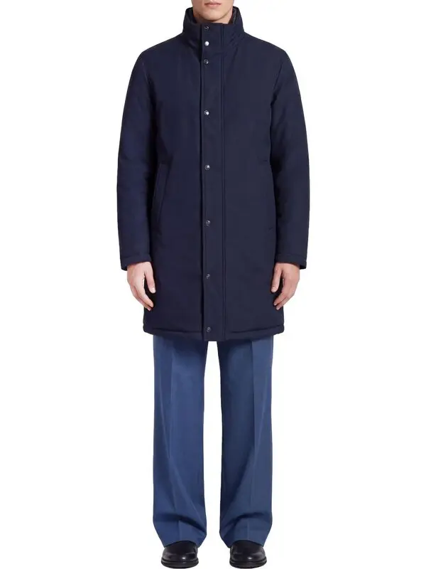 Herno Double-layer Down-padded Single-breasted Coat - Blue
