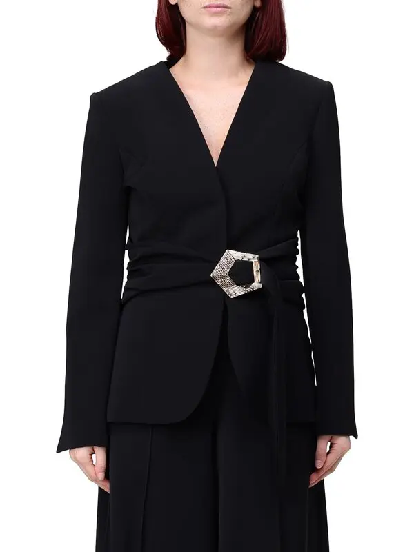SIMONA CORSELLINI Tailored Belted Jacket - Black
