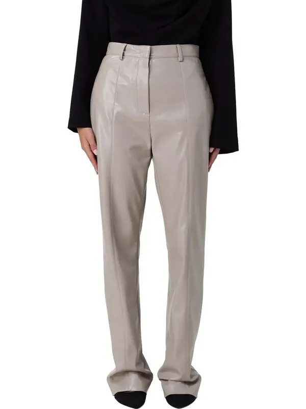 SIMONA CORSELLINI High-waisted Crêpe Palazzo Trousers With Pleats - Beige