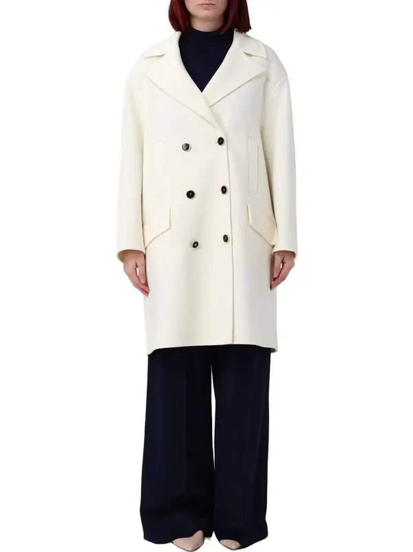 SIMONA CORSELLINI Double-breasted Wool Coat With Jewel Applications - Ivory