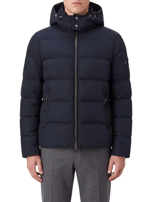 MOORER Brett Water-repellent Wool And Cashmere Down Jacket With Removable Hood - Blue