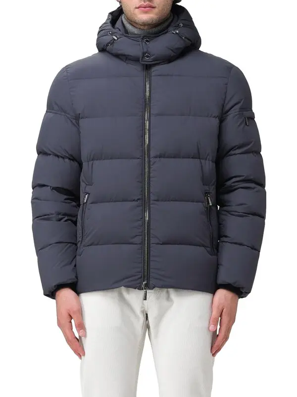 MOORER Brett Water-repellent Wool And Cashmere Down Jacket With Removable Hood - Navy