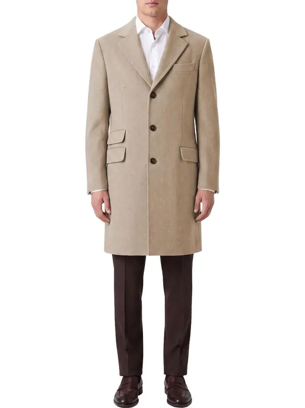 Brunello Cucinelli Single-breasted Pure Cashmere Coat With Notch Lapels - Grey
