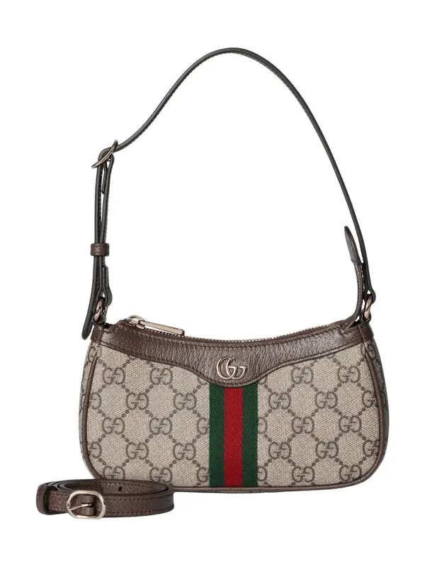 Gucci Mini Gg Monogram Fabric Crossbody Bag Height 11 Cm; Width 19.5 Cm - Beige