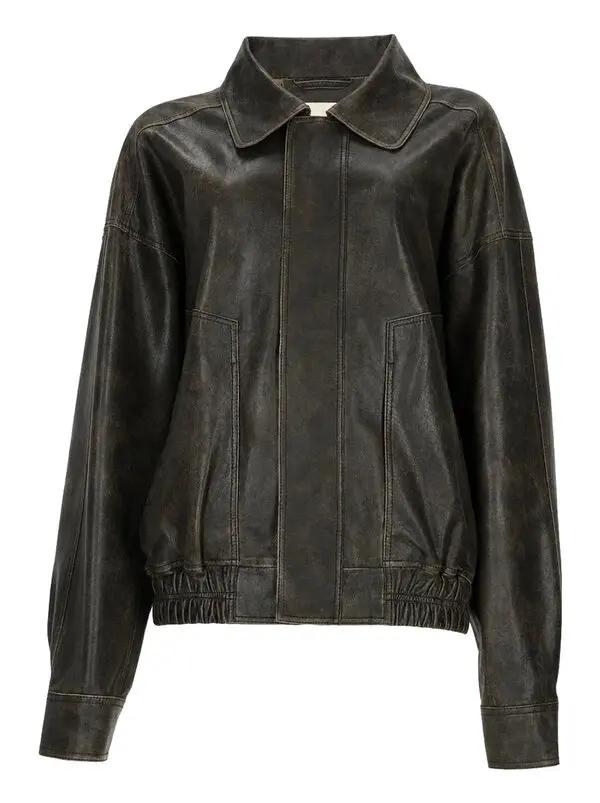 ALYSI Leather Jacket - Brown