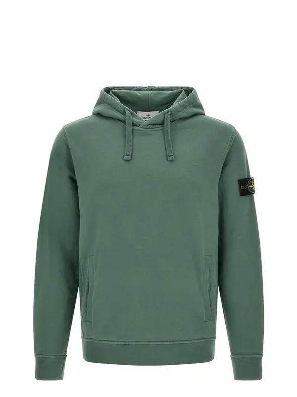 Stone Island Badge Hoodie - Green