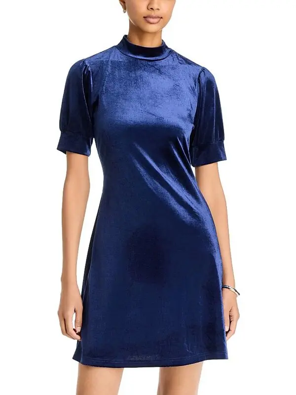 AREA STARS Hailey Velvet Mini Dress - Navy
