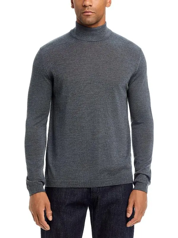 JACK VICTOR Wool & Silk Mock Neck Sweater - Grey