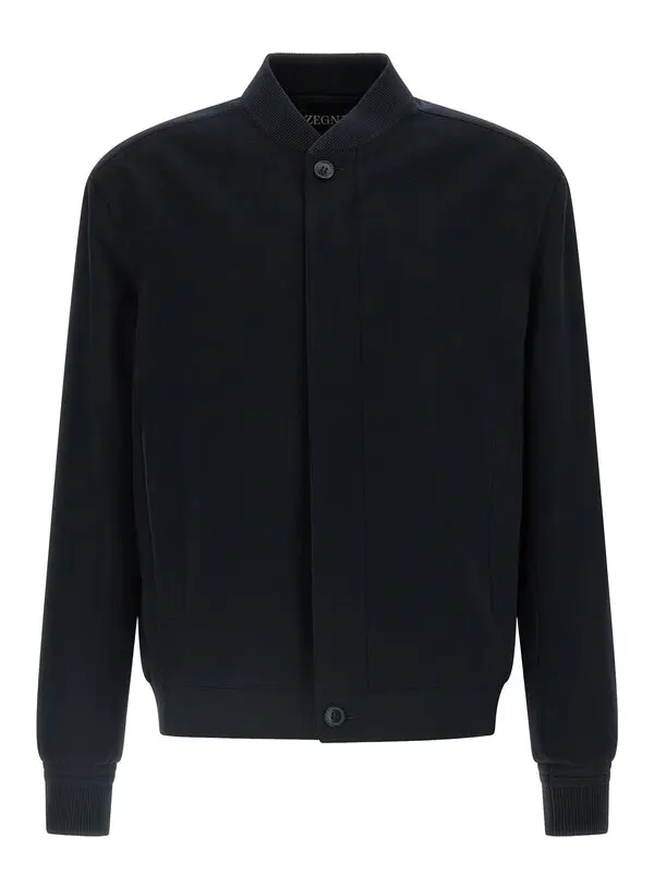 Zegna Oasis Cashmere Bomber Jacket - Blue