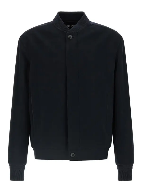 Zegna Oasis Cashmere Bomber Jacket - Blue