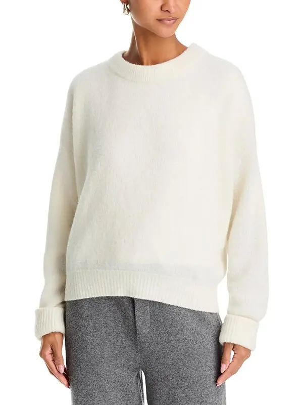 American Vintage Vito Alpaca Wool Blend Crewneck Sweater - Blanc