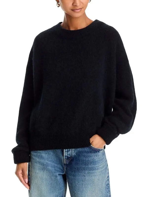 American Vintage Vito Alpaca Wool Blend Crewneck Sweater - Noir
