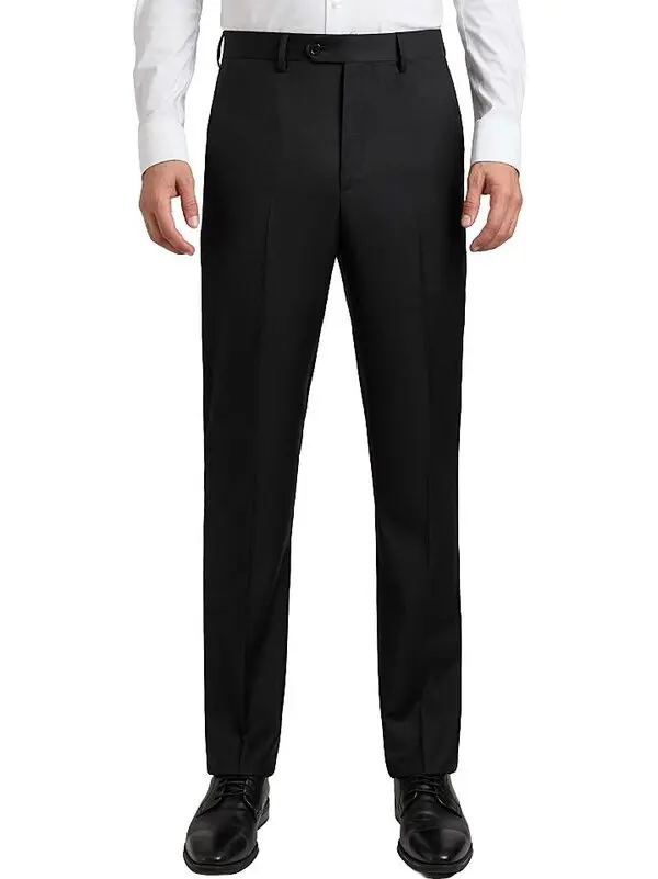 Santorelli Roma2 Super 130's Bi-stretch Wool Trousers - Black