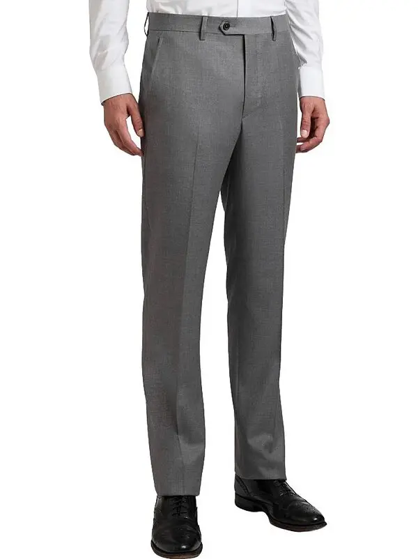 Santorelli Roma2 Super 130's Bi-stretch Wool Trousers - Grey