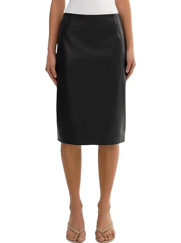 LAMARQUE Luciana Faux Leather Pencil Skirt - Black