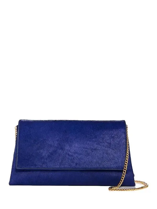 Aqua Calf Hair Clutch - Cobalt