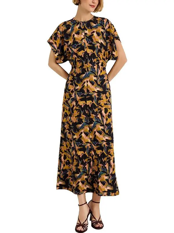 MARIE OLIVER Kamari Printed Round Neck Dress - Mellow