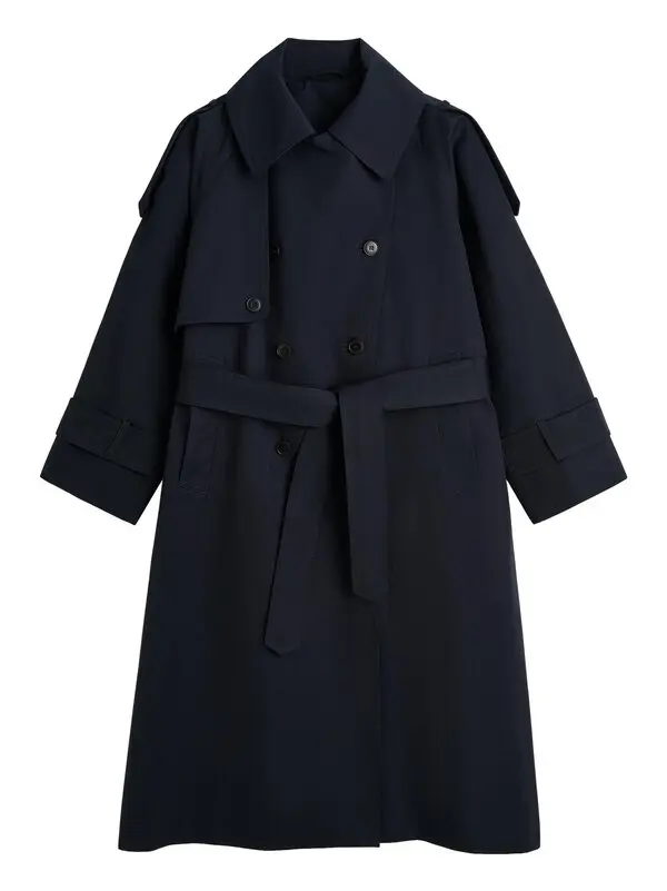 SKALL STUDIO Mahsa Cotton Trenchcoat - Navy