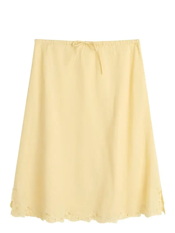 SKALL STUDIO Amour Linen-cotton Midi Skirt - Tan