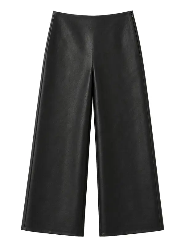 STUDIO CONSTANCE Leather Capri Pants - Black