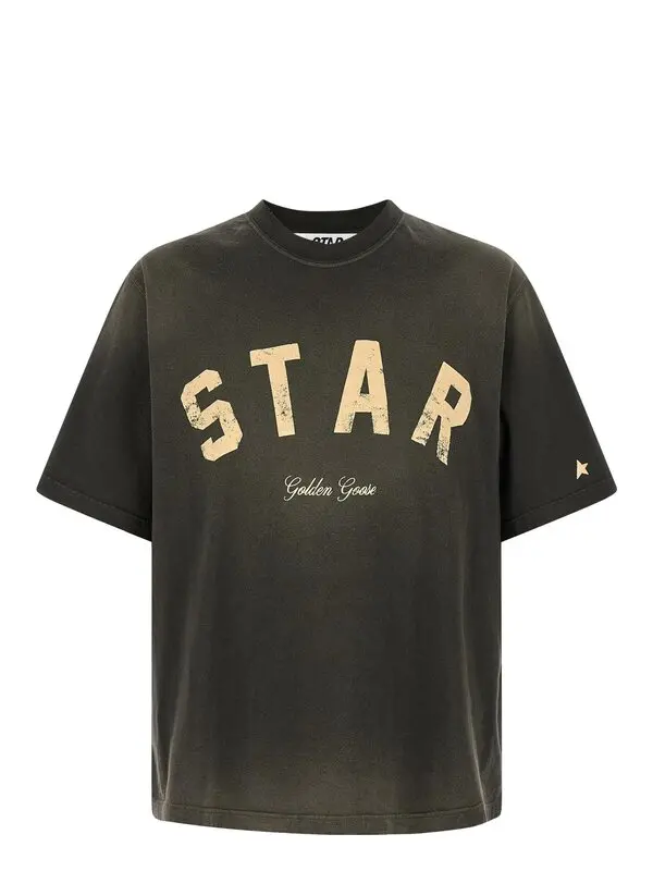 GOLDEN GOOSE Logo Print T-shirt - Gray