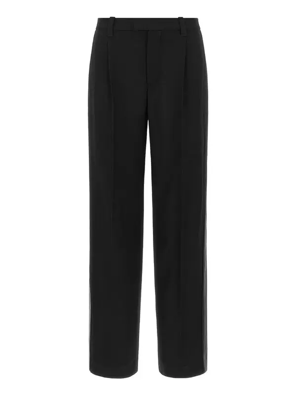 Brunello Cucinelli Monile Pleated Virgin Wool Trousers - Black