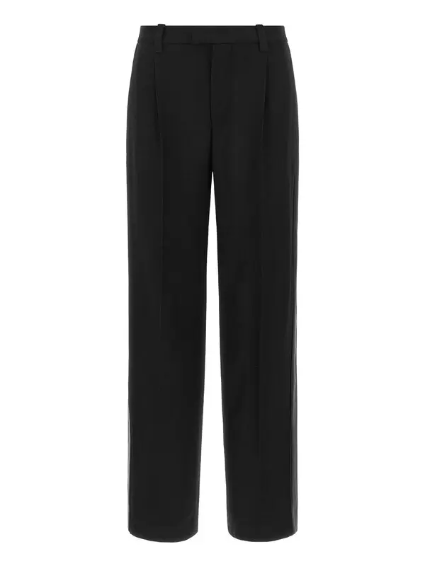 Brunello Cucinelli Monile Pleated Virgin Wool Trousers - Black