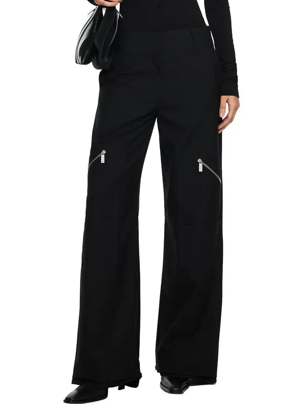 Off-White Gabardine Cargo Pants - Black