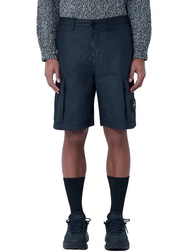 Stone Island Logo Patch Shorts - Black