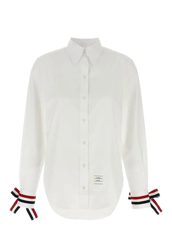 Thom Browne Rwb Tape Cuffs Shirt - White
