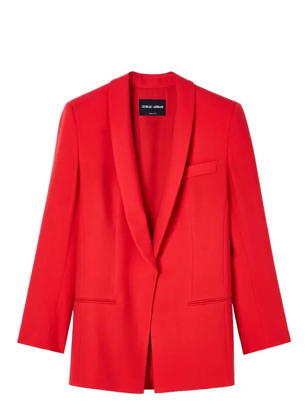 Giorgio Armani Virgin-wool Single-breasted Jacket - Red