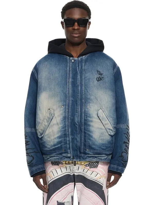 Off-White Cherry Jers Hoodie Den Jkt - Blue