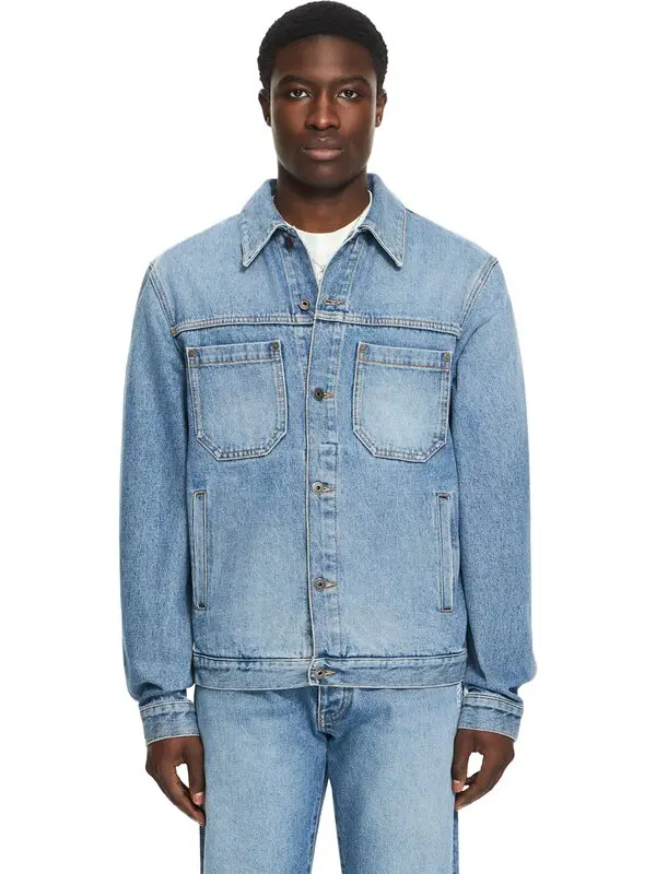 Off-White Half Arrow Denim Skate Jacket - Blue