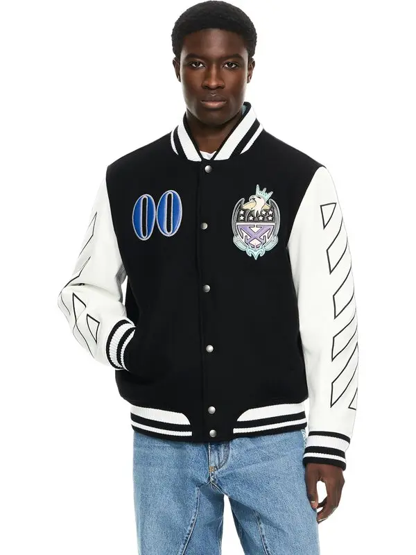 Off-White Royal Jewels Varsity Jacket - Black