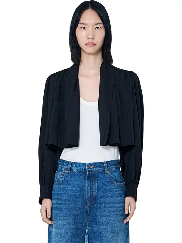 Chloé Gathered Cropped Jacket - Black
