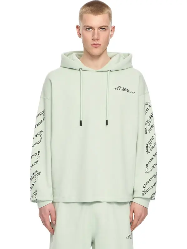 Off-White Type Arrow Diagonal Loose Hoodie - Green