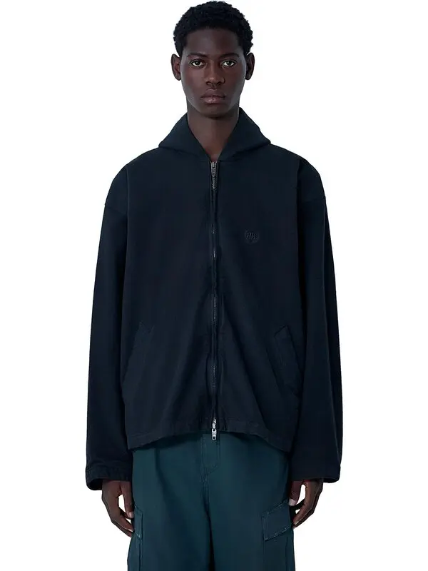 Balenciaga Logo Motif Zip-up Jacket - Black