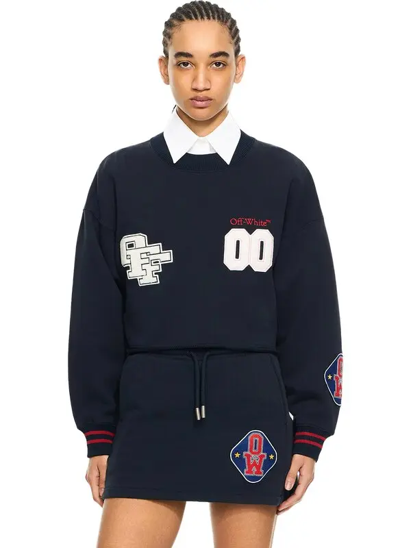 Off-White Royal Patch Crop Sweatshirt - Blue