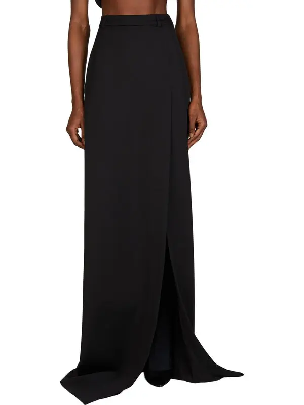 Balenciaga Split Tailored Skirt - Black