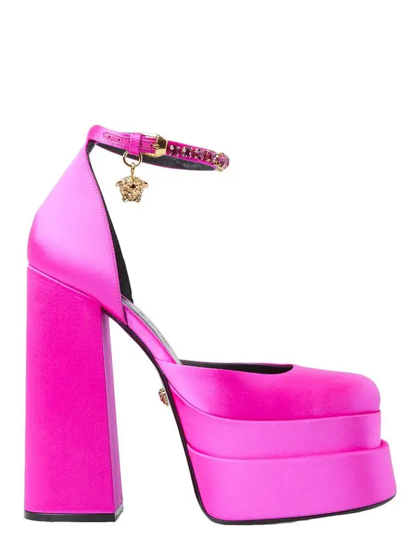 Versace Medusa Aevitas Platform Heels - Pink