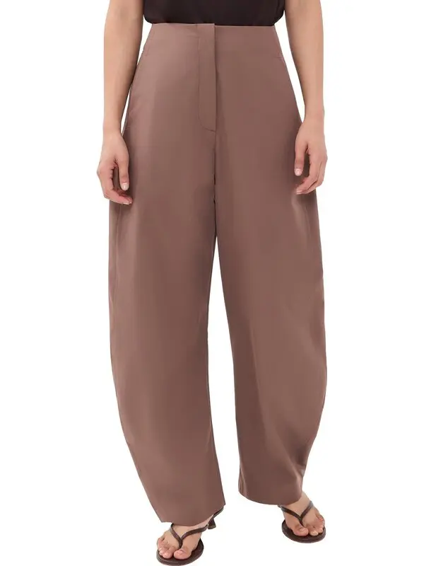 Source Unknown Edolo Barrel Leg Trousers - Brown