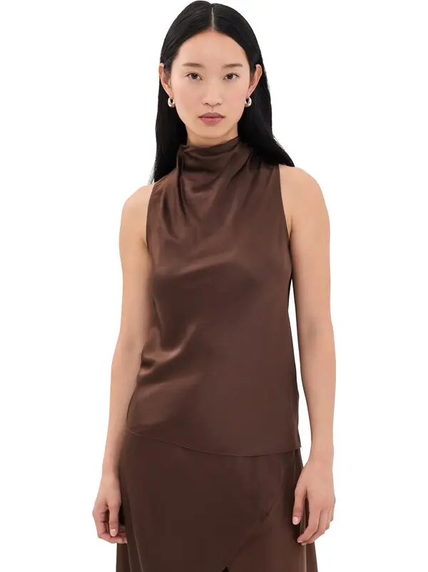 Helmut Lang Tie Neck Silk Top - Serra