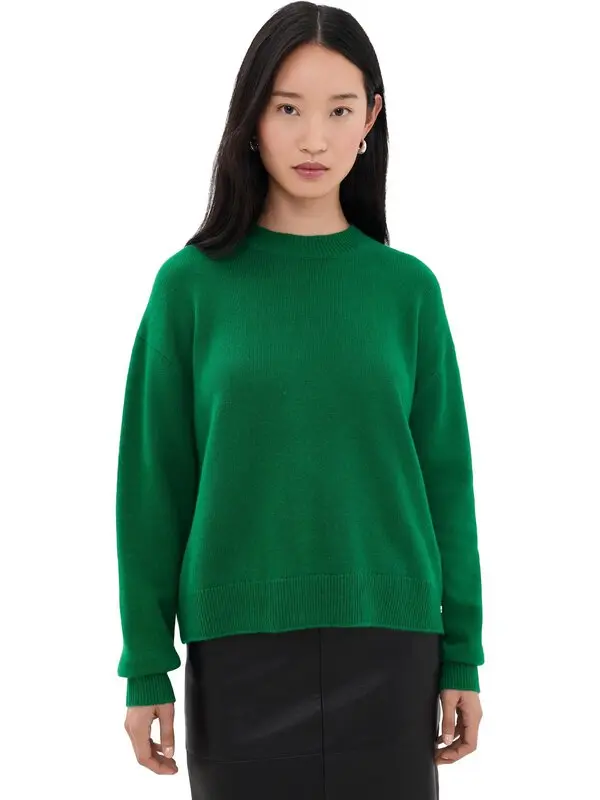 ANINE BING Lee Crew Cashmere Sweater - Green