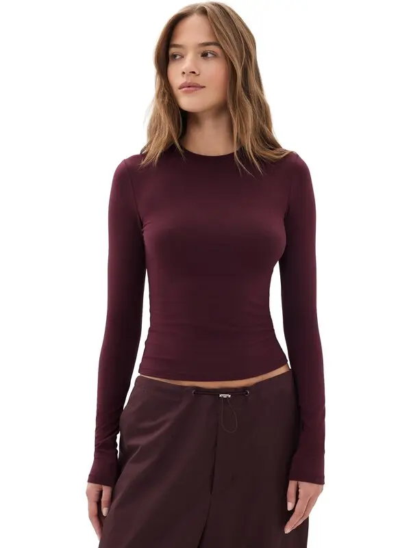 SKIMS Long Sleeve T-shirt - Currant